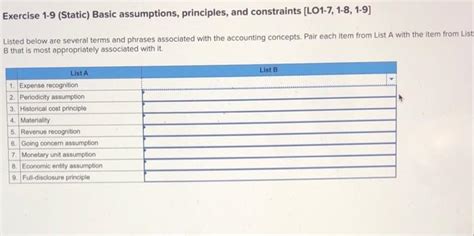 solved exercise 1 9 static basic assumptions principles