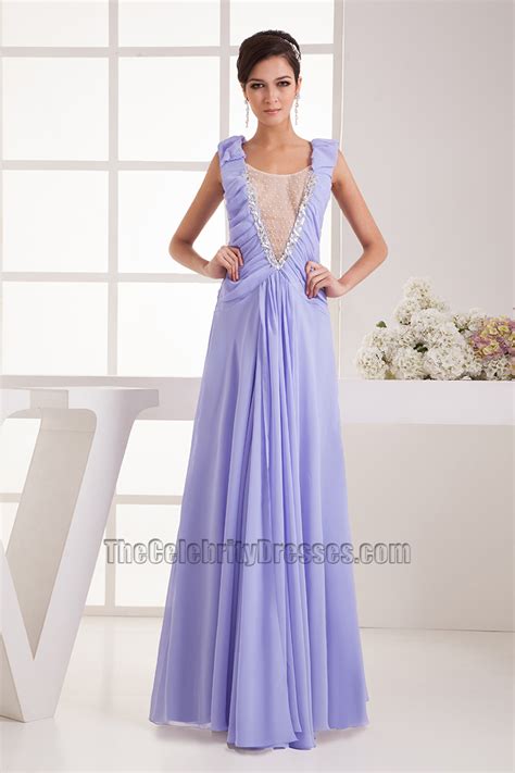 Lilac Chiffon Prom Dress