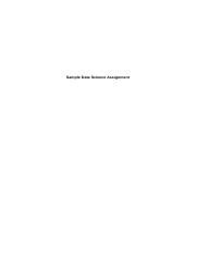 Sample Data Science Assignment Docx Sample Data Science Assignment Why Data Science As A