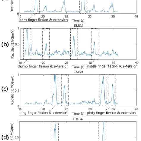 emg activation data from task 1 by showing specific activation of a
