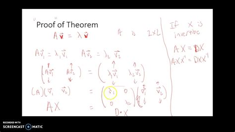 Diagonalization Theorem Derivation Youtube