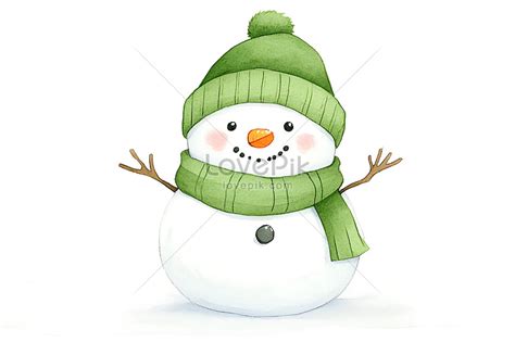 오쟁이 진 남편과 스카프를 두른 눈사람 일러스트 무료 다운로드 Lovepik