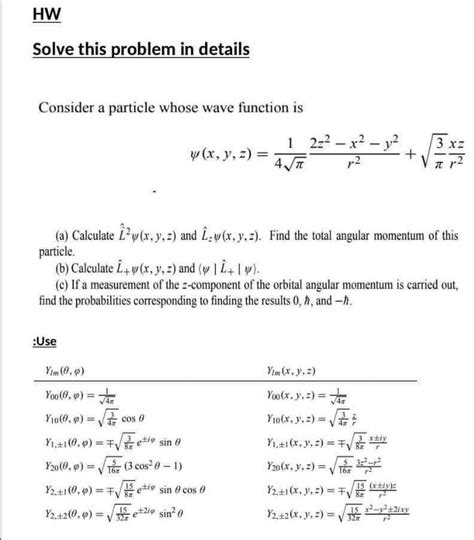 Solved Consider A Particle Whose Wave Function Is