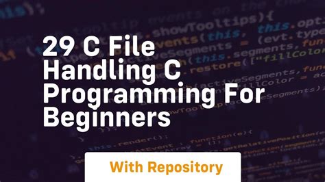 29 C File Handling C Programming For Beginners Youtube