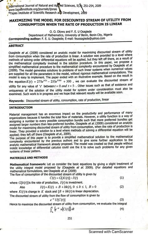 Pdf Maximizing The Model For Discounted Stream Of Utility From Consumption When The Rate Of