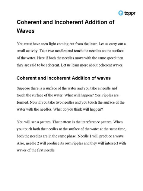 Cbse Class 12 Physics Chapter 10 Wave Optics Revision Notes Pdf
