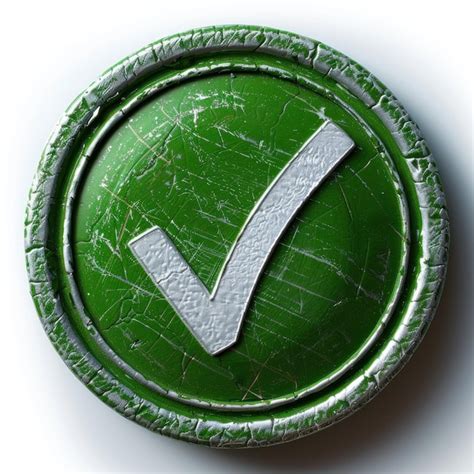 Premium Photo A Green Button With A White Check Mark Symbolizing Approval Or Completion