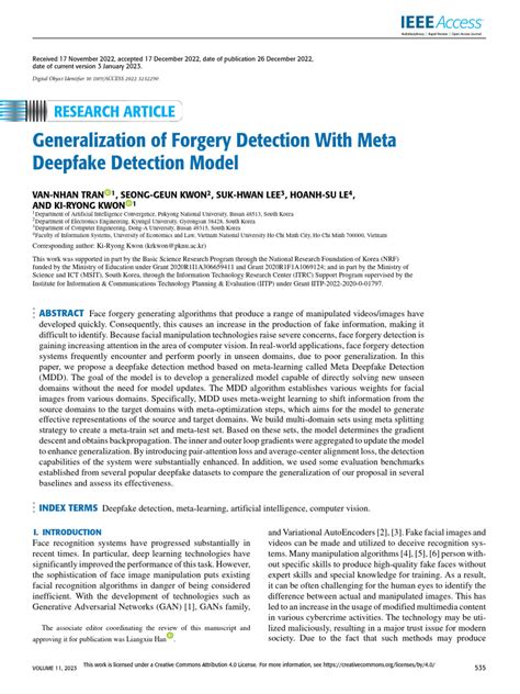 Generalization Of Forgery Detection With Meta Deepfake Detection Model