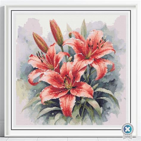 Tiger Lilies Cross Stitch Pattern Simone Balman Art