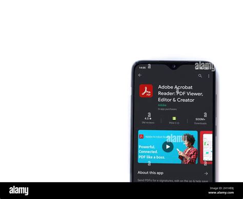 Lod Israel July Adobe Acrobat Reader App Play Store Page On The Display Of A Black