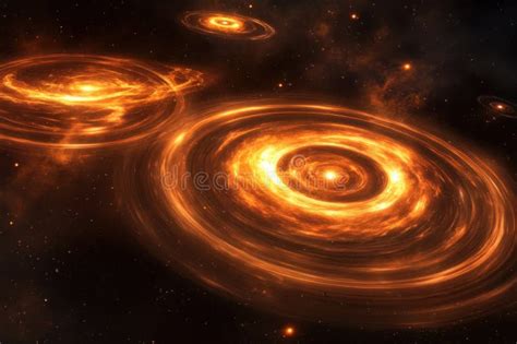 Dynamic Swirling Galaxies In A Vivid Cosmic Scene Showcasing The Beauty Of Space Stock