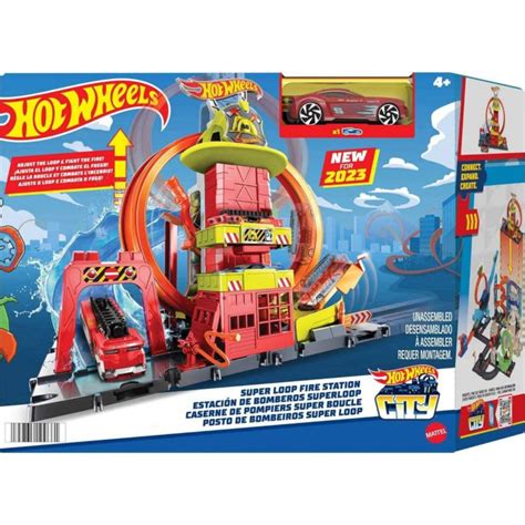 Hot Wheels City Super Loop Fire Station Track Playset With Fire Truck