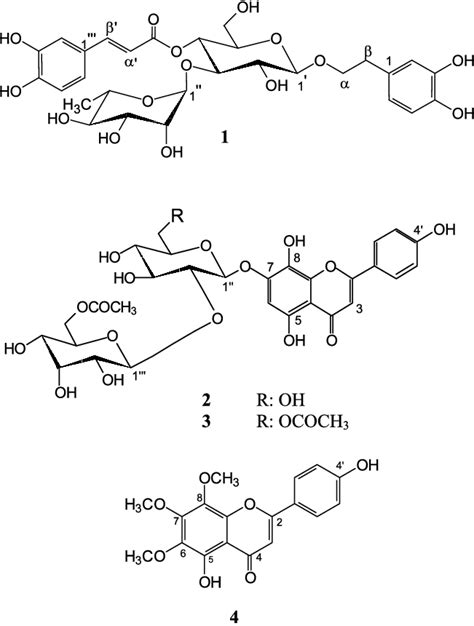 Chemical Structures Of Compounds 1Ð4 Download Scientific Diagram