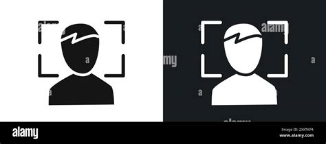 Face Detection Icon Linear Vector Graphics Sign Or Symbol Set For Web App Ui Stock Vector Image