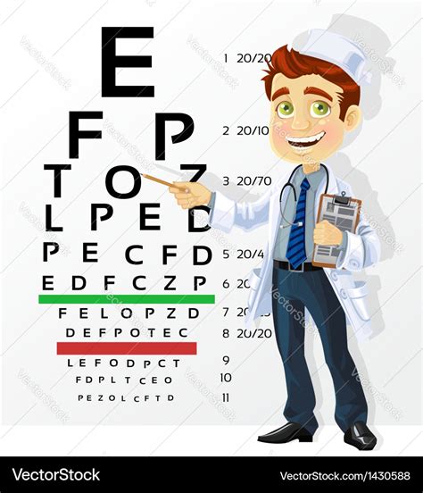 Doctor Optometrist Testing Visual Acuity Vector Image
