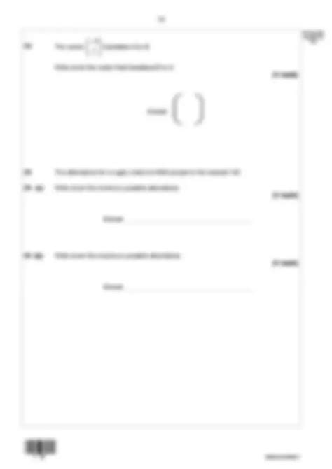2024 Aqa Gcse Mathematics Foundation Tier Paper 1 Non Calculator