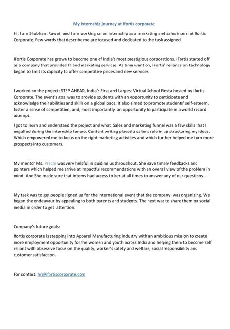 ifortiscorporate internship shubham rawat