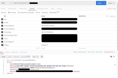 Javascript Aws S3 Maxpostpredatalengthexceeded Your Post Request