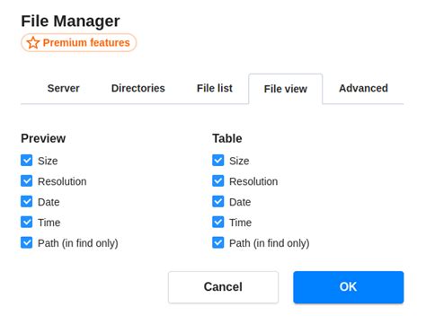 Configure File Manager