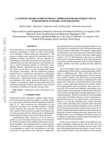 Pdf A Context Aware Computational Approach For Measuring Vocal