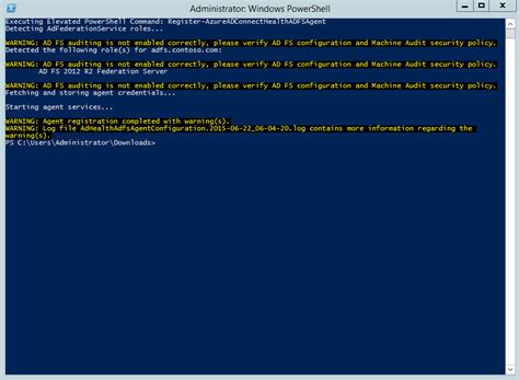 installieren der azure active directory connect health agents