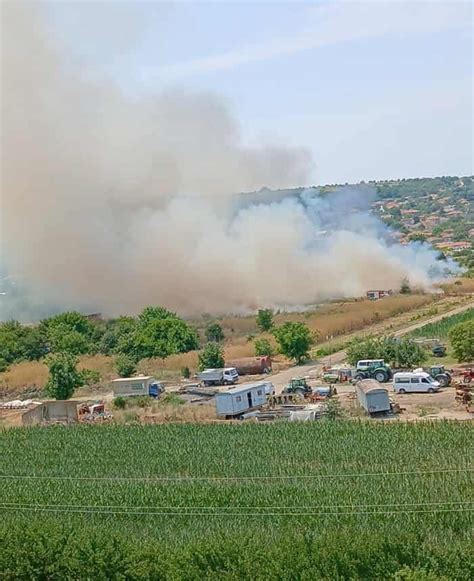 Голям пожар край Силистра затруднява движението по главния път Кворум Силистра