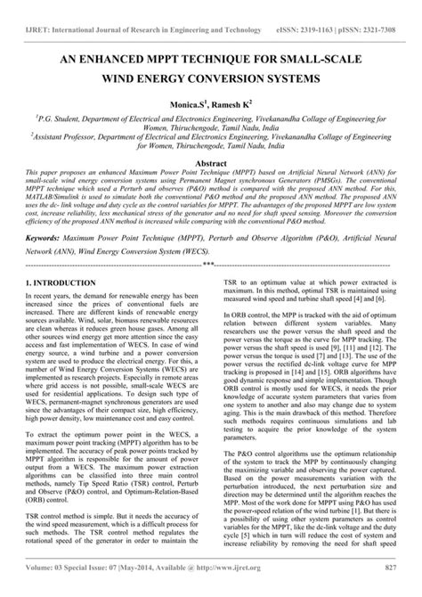 An Enhanced Mppt Technique For Small Scale Pdf