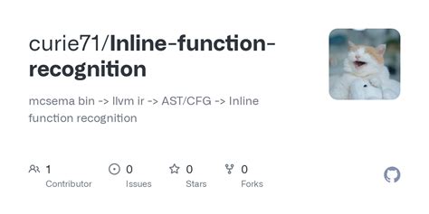 Github Curie71inline Function Recognition Mcsema Bin Llvm Ir Astcfg Inline