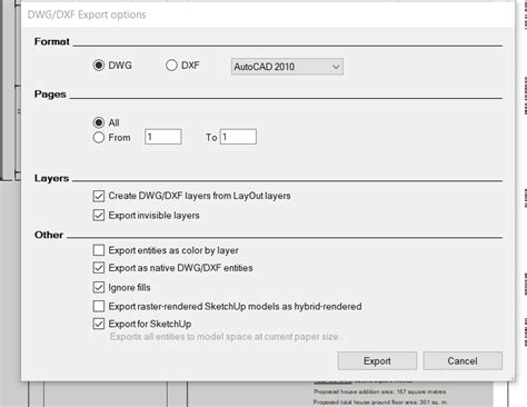 Exporting A Layout Drawing To Autocad Dwg Files LayOut SketchUp