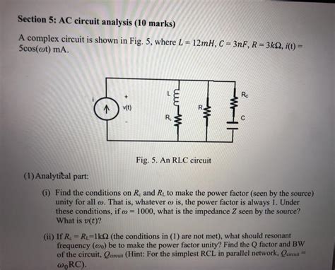 Solved Section AC Circuit Analysis Marks A Complex Chegg