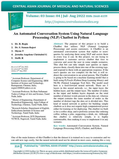 an automated conversation system using natural language processing nlp