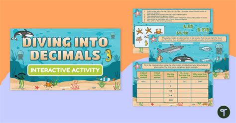 Diving Into Decimals Interactive Game Teach Starter
