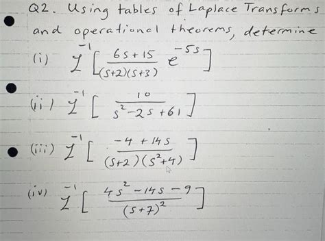 solved 55 e 10 q2 using tables of laplace transforms and
