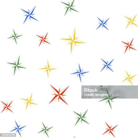 컬러 윈드 로즈 아이콘 은 흰색 배경에 원활한 패턴을 격리 여행을 위한 나침반 아이콘입니다 내비게이션 디자인 벡터 0명에 대한