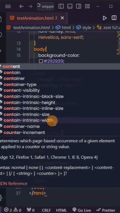 Awesome Text Animation With Html And Css Coding Css Webdev Shorts