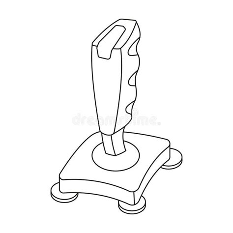 Joystick Icon In Outline Style Isolated On White Background Personal Computer Accessories