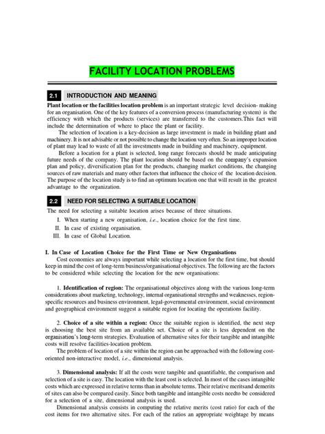 Lecture 9 Facility Location Problems Pdf Cost Of Living Economies