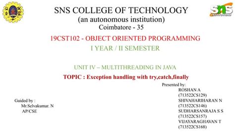 Exception Handling20pptx Programming Languages Computing