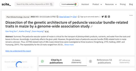 Dissection Of The Genetic Architecture Of Peduncle Vascular Bundle