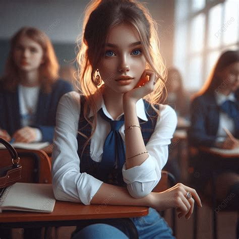 A Very Beautiful Girl With School Unifarm Books 3 D Hd Pic Realistic