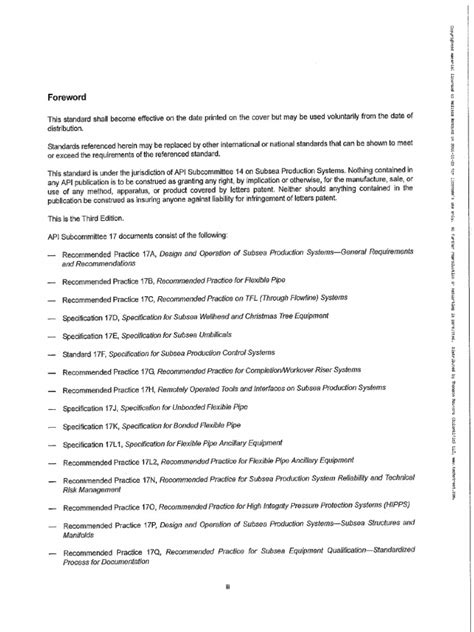 Segment 003 Of Api Rp 17f Std For Subsea Production Control System 3rd Edition Pdf
