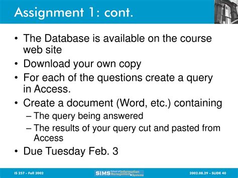 Ppt Database Life Cycle And Introduction To Access Diveshop Database