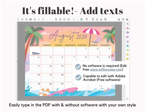 August Calendar Template Download Printable And Editable Options