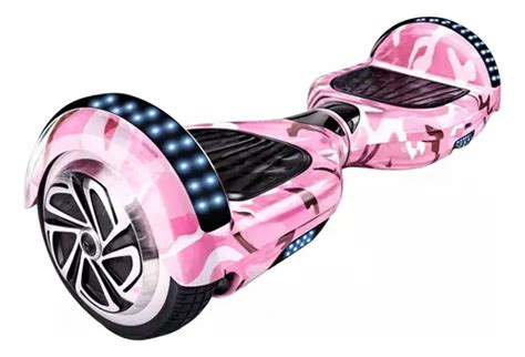 Hoverboard 65 Skate Elétrico Alça Bluetooth Led Brinde Azul
