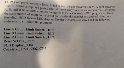 Solved 11 19 Two Parts Conveyor Lines A And B Feed A Main