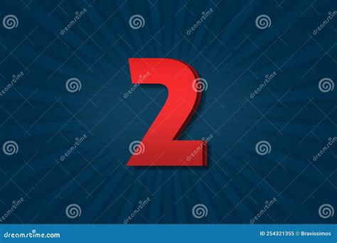 2 Two Number Count Template Poster Design Event Letter Stock