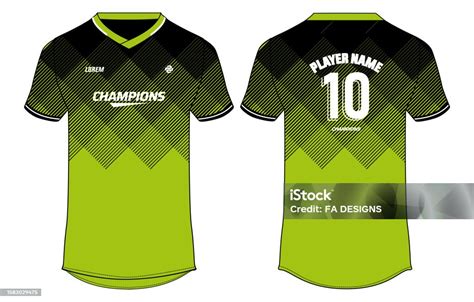 스포츠 티셔츠 저지 디자인 플랫 스케치 일러스트레이션 축구 크리켓 배구 럭비 테니스 배드민턴 유니폼 키트를 위한 앞면과 뒷면이
