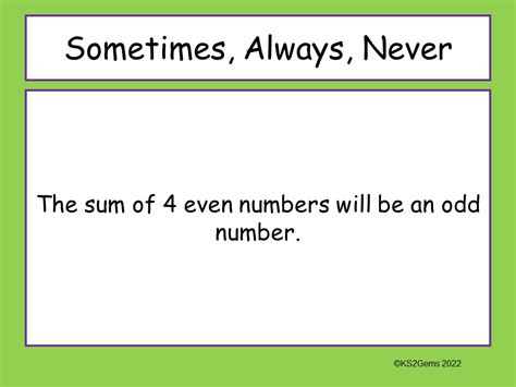 Y6 Maths Addition And Subtraction Sometimes Always Never Teaching Resources
