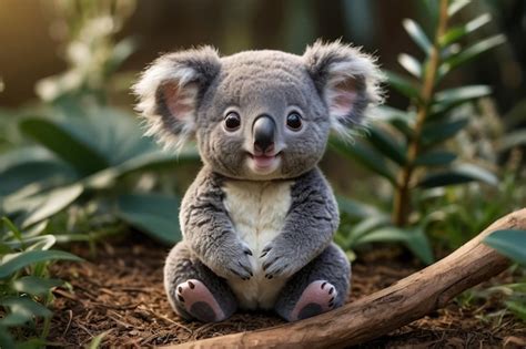 Adorable Koala Cub In Natural Habitat Premium Ai Generated Image