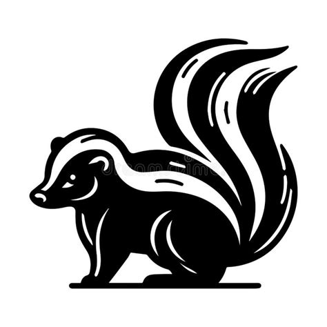 Simple Skunk Vector Icon Vintage Logo Retro Illustration Stock Vector